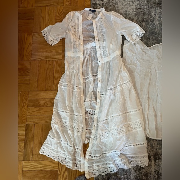 GAP | Dresses | Long White Lace Open Cover Up And White Sheer Dress For ...